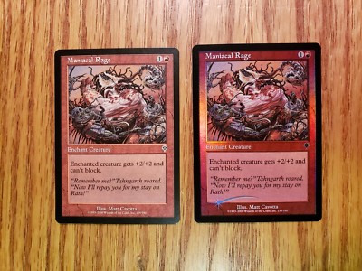 Maniacal Rage 2X Invasion - Mint - 1 Foil 1 Regular - MTG Magic the ...