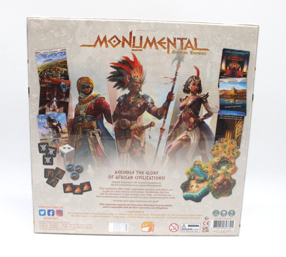 Monumental African Empires Expansion Board Game Funforge Games Factory ...