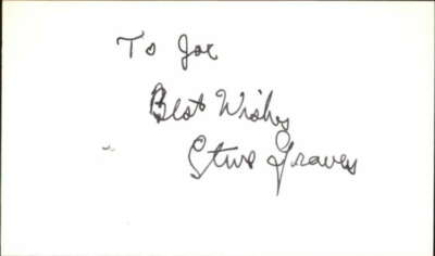 Steve Gravers d. 1978 Actor Wizards Signed 3" x 5" Index Card | eBay