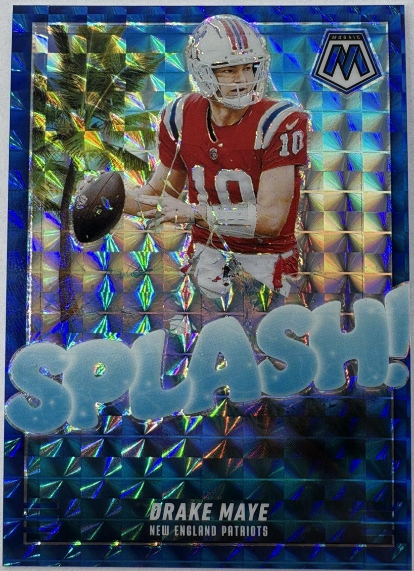 2025 Panini Mosaic - Splash Mosaic Drake Maye #3 Blue Prizm /99 for ...