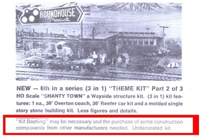 HO. Roundhouse Undecorated "Old Time" Gandy Dancer's Quarters Kit 2 ...