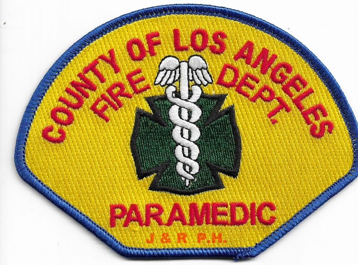 Los Angeles County PARAMEDIC, California (4.75" x 3.5" size) fire patch ...