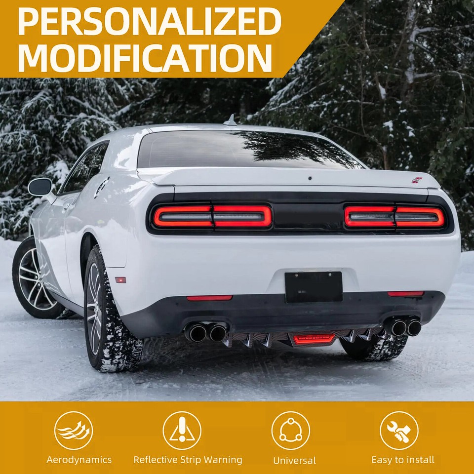 Rear Bumper Diffuser Splitter Lip W/Led Brake Light For Audi-A5 ...