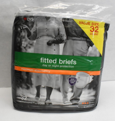Cvs Health Fitted Briefs Maximum Absorbency Unisex Large 32 Count Odor ...