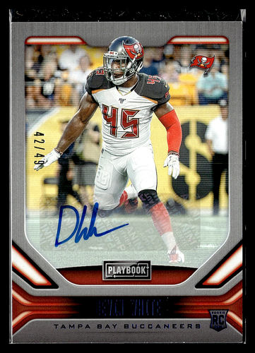 2019 PANINI PLAYBOOK ROOKIE SIGNATURES BLUE #199 DEVIN WHITE #ED /49 ...