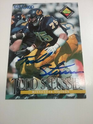 Todd Steussie Vikings 1994 Classic NFL Pro Line Autographed Card 614/ ...
