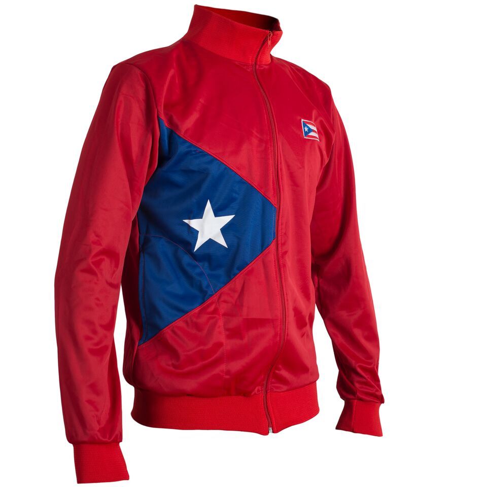 Red Puerto Rico National Flag Caribbean Jacket Tracksuit Jumper Man Top ...