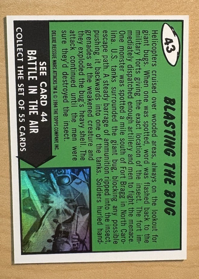 Mars Attacks 1994 Topps DELUXE Reissue Card #43, NM-MT, “Blasting The ...