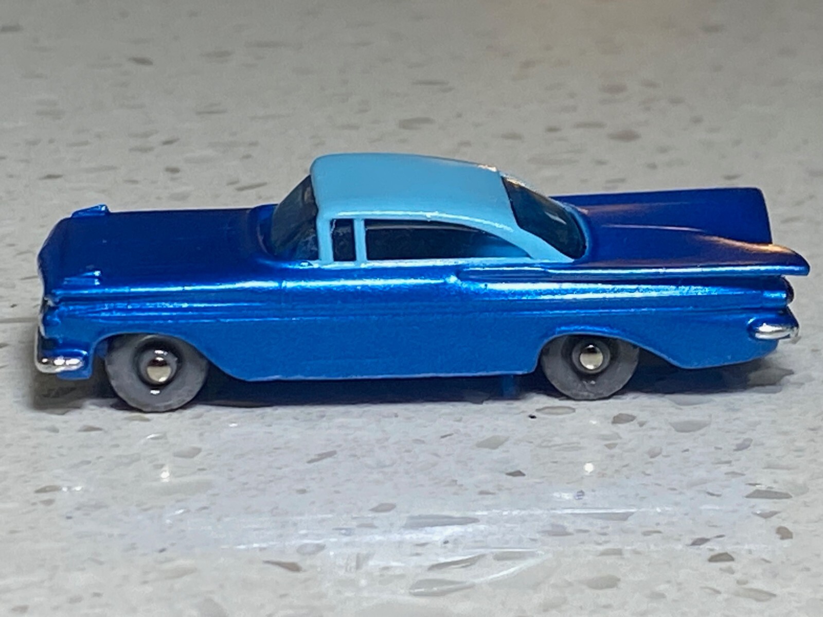 LESNEY MATCHBOX NO. 57B CHEVROLET IMPALA RARE BLUE BASE GPW RESTORED ...