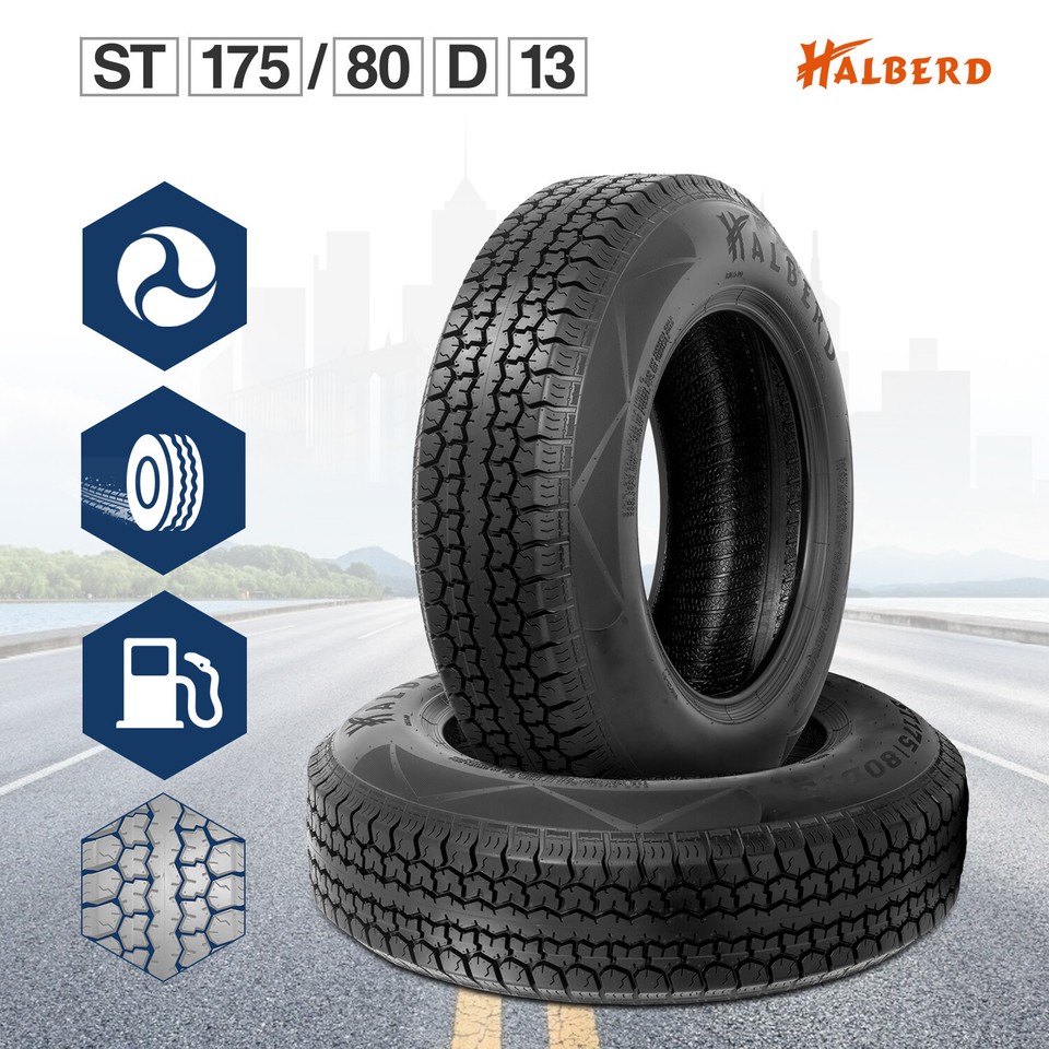 ST175/80D13 Premium Trailer Tire 175 80 13 6Ply Load Range C Tubeless ...