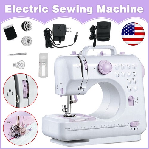Electric Sewing Machine Multifunction 12 Stitches Portable Mini 2 Speed ...