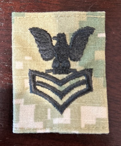 US Navy PO1/E-6 Slip-On Rate NWU Type III Woodland Petty Officer 1st ...