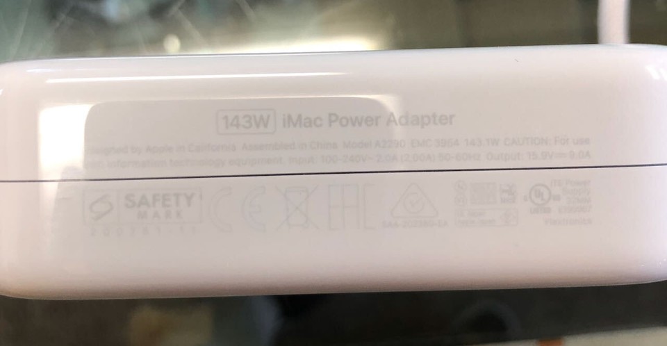 Genuine Apple iMac 24" M1 143W Power Adapter Silver A2290 654538295843 ...
