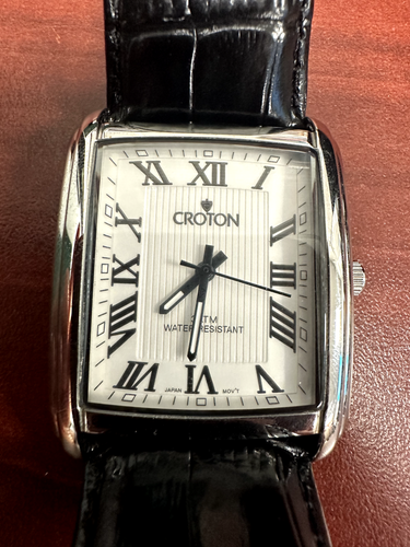 Men's Croton Rectangular Face Roman Numerals Watch With Box/Papers ...