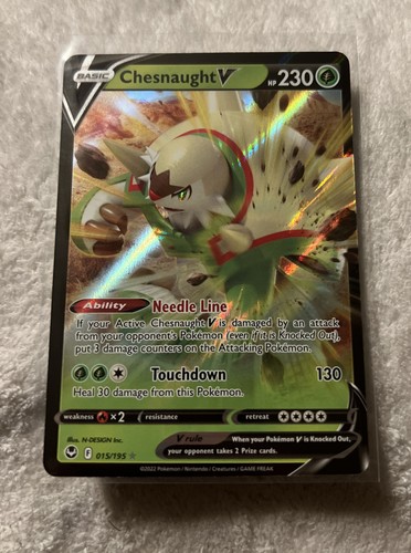 Chesnaught V 015/195 Full Art NM/M Silver Tempest Pokemon Card | eBay