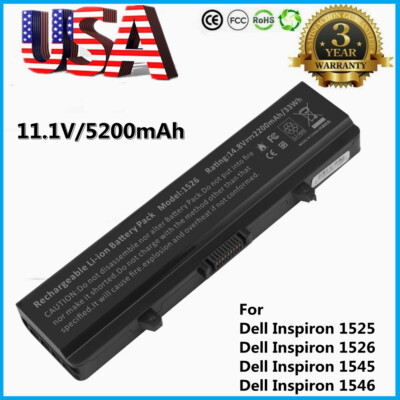 GW240 X284G Battery for Dell Inspiron 1525 1526 1440 1545 1546 1750 ...