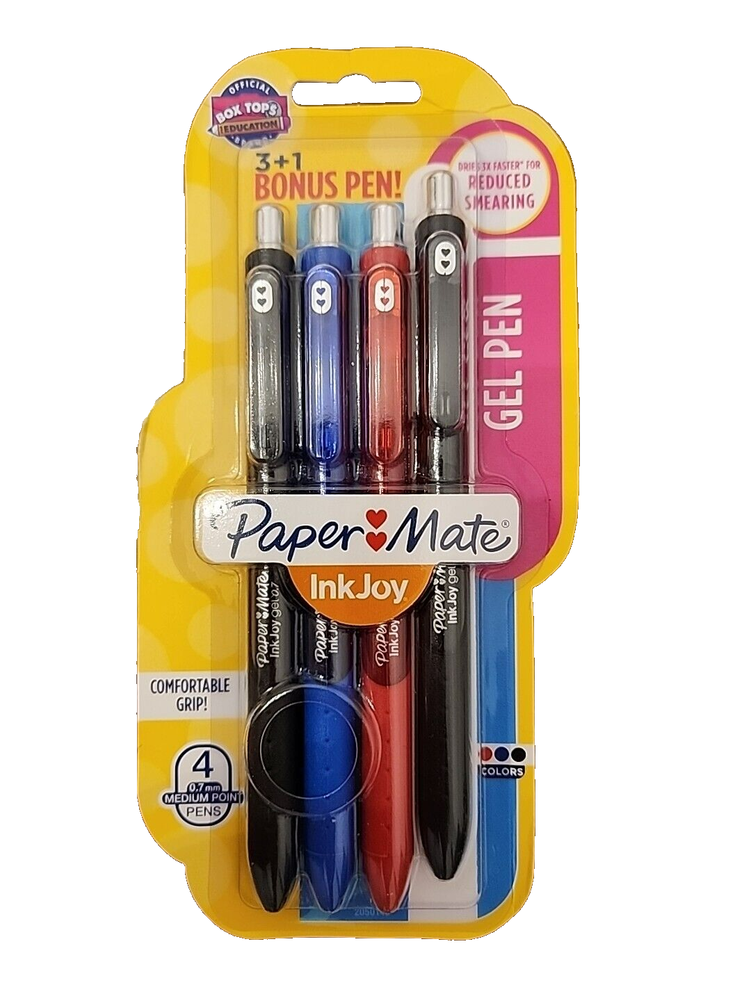 Paper Mate InkJoy Gel Pens Fast Dry Medium Point 0.7mm Black Red Blue ...
