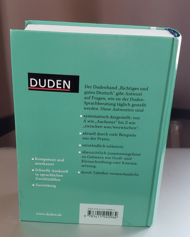DER DUDEN IN 12 BANDEN: 9 - RICHTIGES UND GUTES DEUTSCH- Hardcover ...