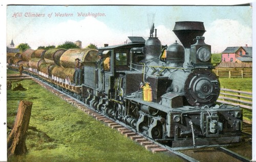 USA Steam Engine Western Washington Hill Climbers pre WWI Portland Post ...