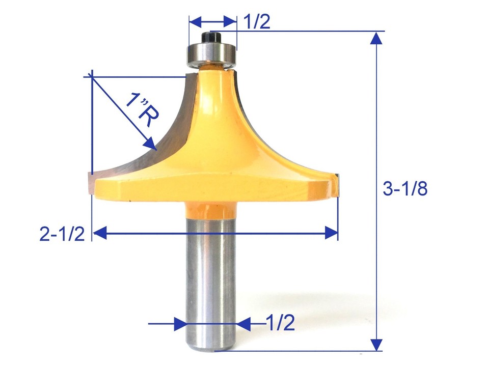 1pc 1/2" Shank 1" Radius Round Over Router Bit S | eBay