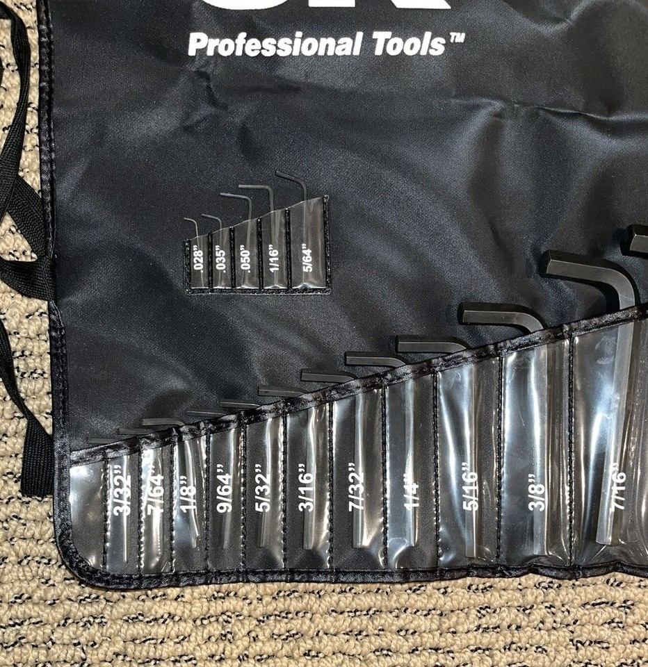 20 pc hex L key wrench set SK Professional Tools w/tool roll *Made in ...