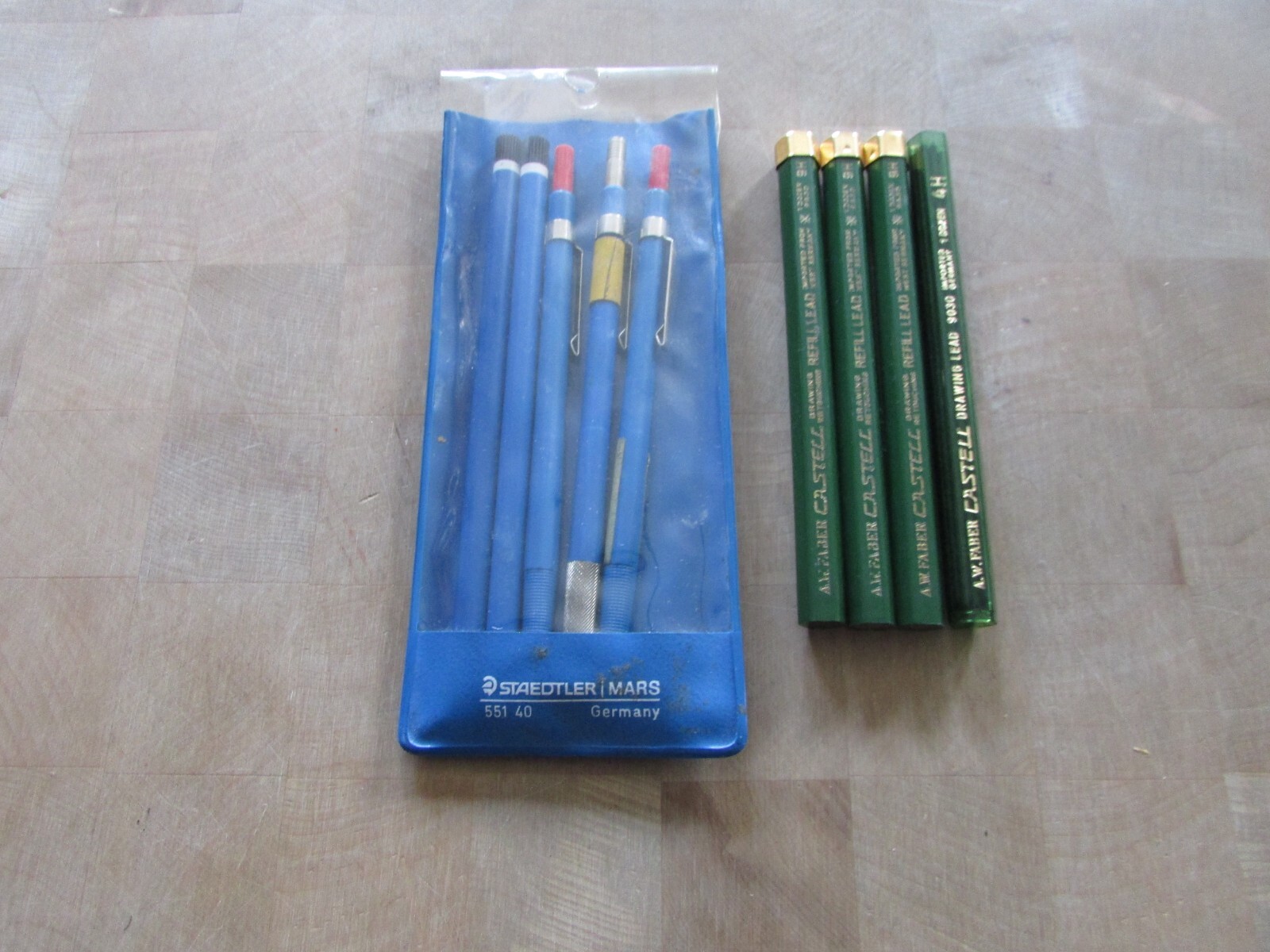 Vtg Lot 4 Faber Castell Green Tube Drawing Lead 9030 9H 4H 3 Staedtler ...