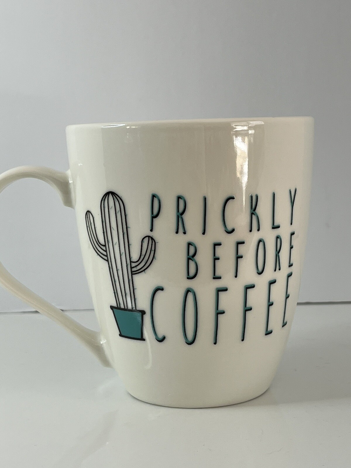 Pfaltzgraff Cactus Prickly Before Coffee 20 oz Coffee Tea Mug Cup Teal ...