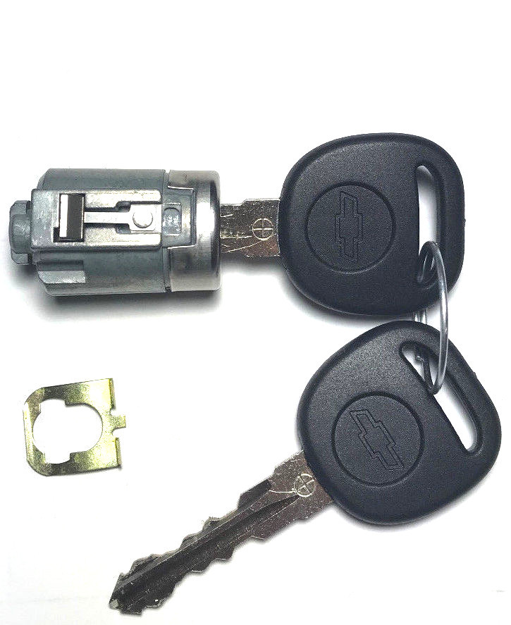 GM Chevy GMC OEM Single Door Lock Key Cylinder Chrome 2 Chevy Logo Keys ...