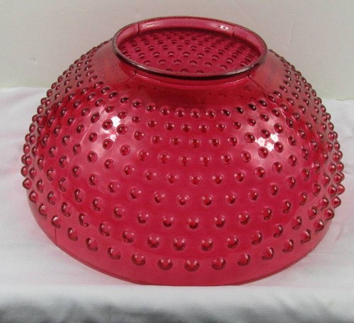 Antique Hobnail Cranberry Glass Flashed Lamp Shade 14" diameter | eBay