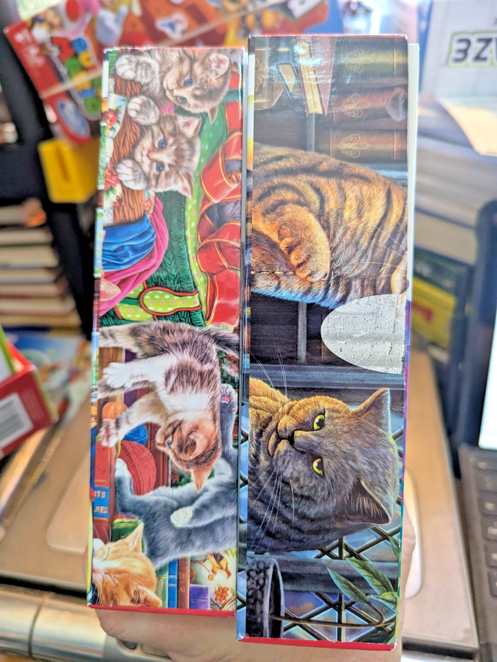 LOT of 2 550 pc Puzzles CATS / PAWS GONE WILD + NIGHT SPIRIT UNCOUNTED ...