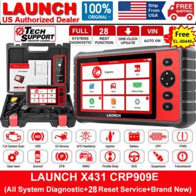 LAUNCH X431 CRP909E Pro Automotive All System OBD2 Scanner Car ...