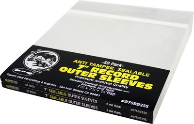 (100) 7” Vinyl Record Outer Sleeves – 2mil Thick SEALABLE Archival ...