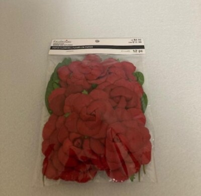 Recollections - Paper Flowers - Red - New Package - 12 Pieces | eBay