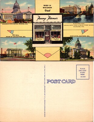 Fanny Farmer Store and Landmarks Wisconsin WI Postcard | eBay UK