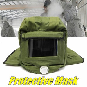Sand Blasting Hood Blast Cap Anti Dust Wind Face Protector Sandblaster ...