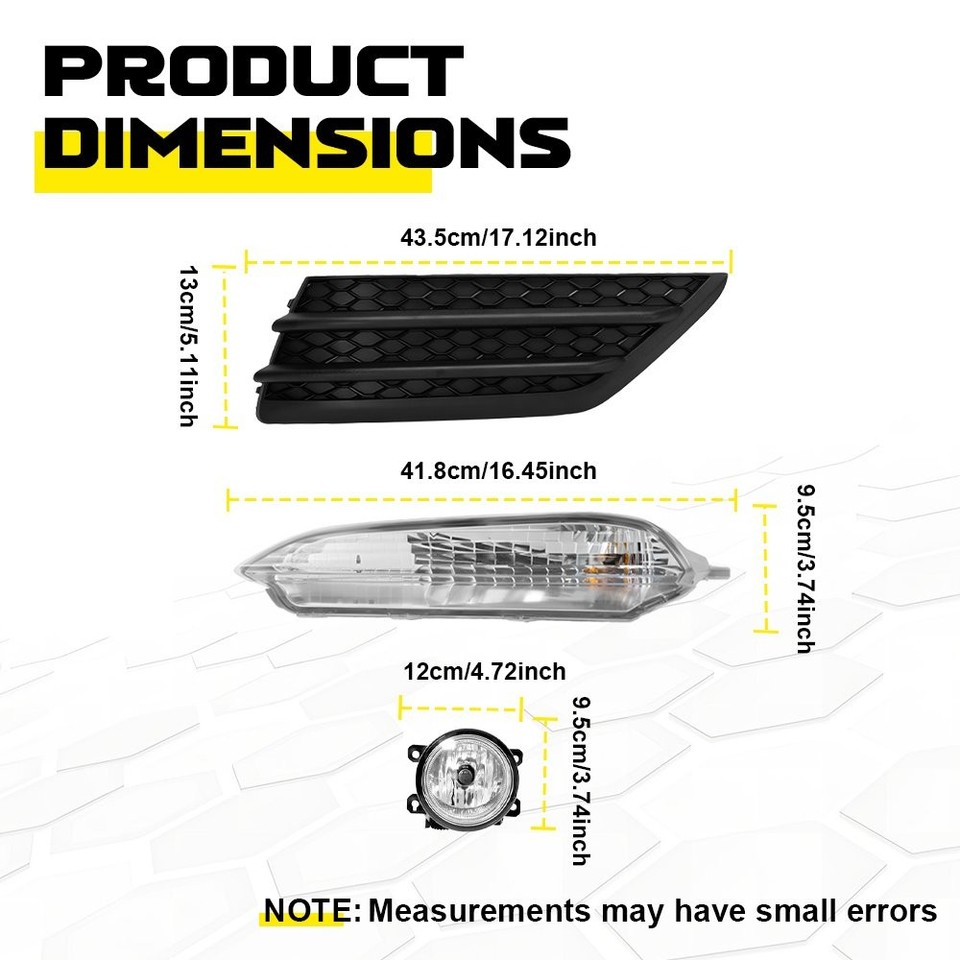 For Honda Pilot 2016-2018 Bumper Fog Light W/Cover Bezel Turn Signal ...