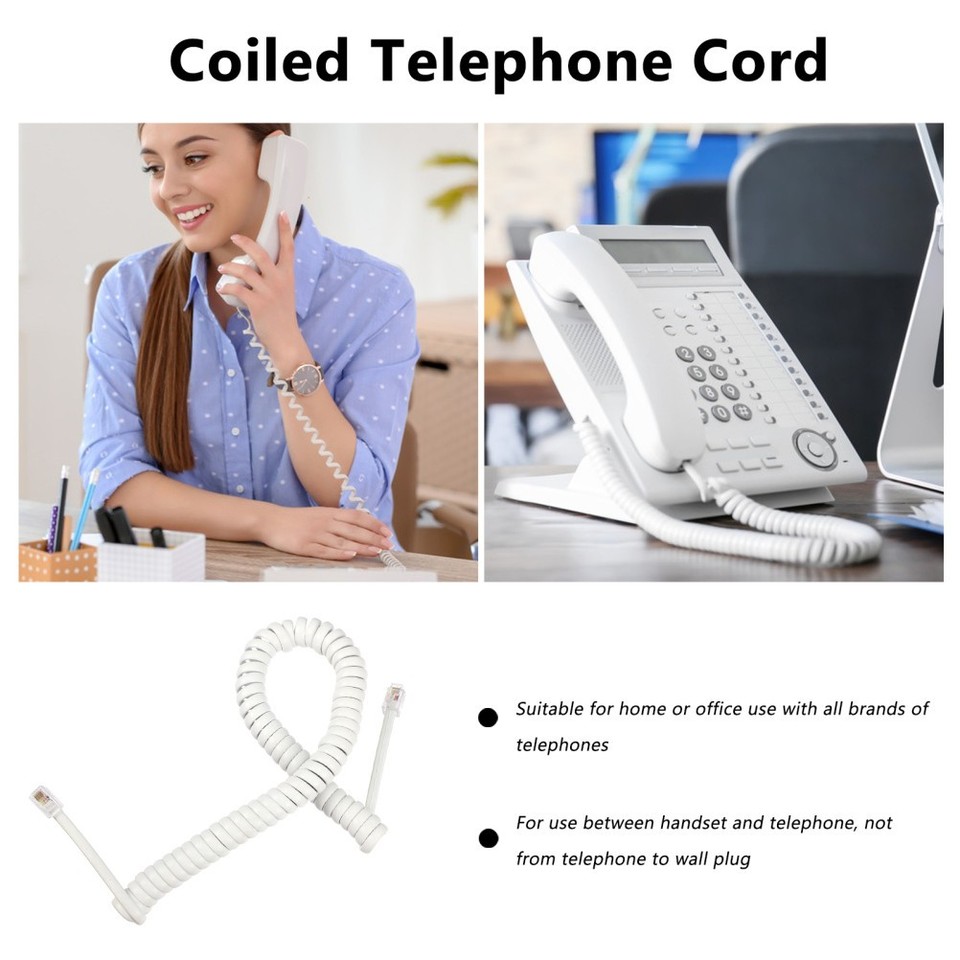 10pcs Copper Telephone Handset Cord Universal Coiled Phone Handset ...