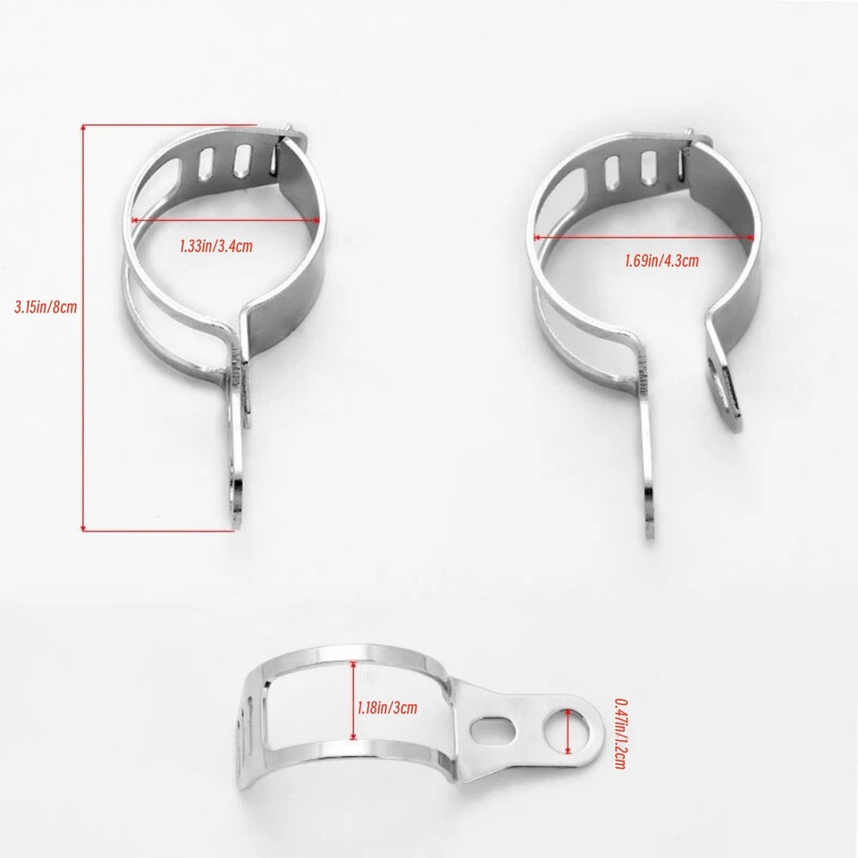 2X Silver Motorcycle 34-43mm Fork Mount Bracket Holder Spot Light Turn ...