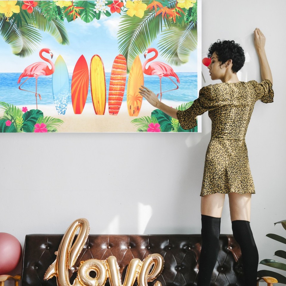 Hawaii Party Backdrop Hawaiian Beach Theme Decorations Background ...