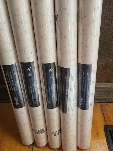 Norwall Wallpaper Rolls 5 Shiny Floral Cloth Look NEW NOS 56 Sq.ft MADE ...