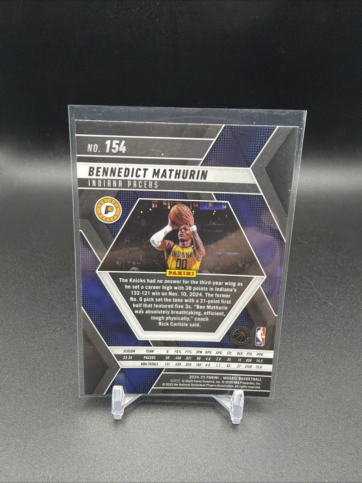 2024-25 Panini Mosaic Bennedict Mathurin #154 Indiana Pacers | eBay UK