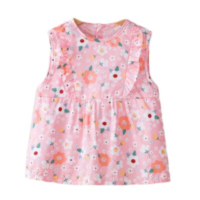 Pink Flora Baby's Inner Waterproof Apron Eating Smock Girl's Princess ...
