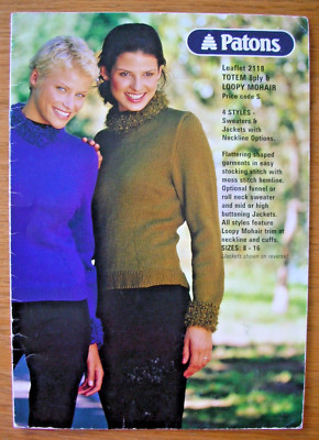 Patons Knitting Patterns - SWEATERS & JACKETS - 4 Designs in Sizes 8 to ...