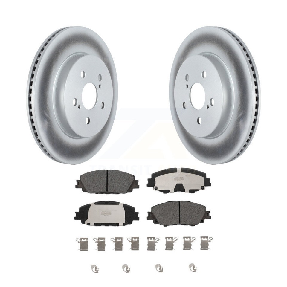 Front Coated Disc Brake Rotor And Ceramic Pad Kit For Toyota Corolla ...
