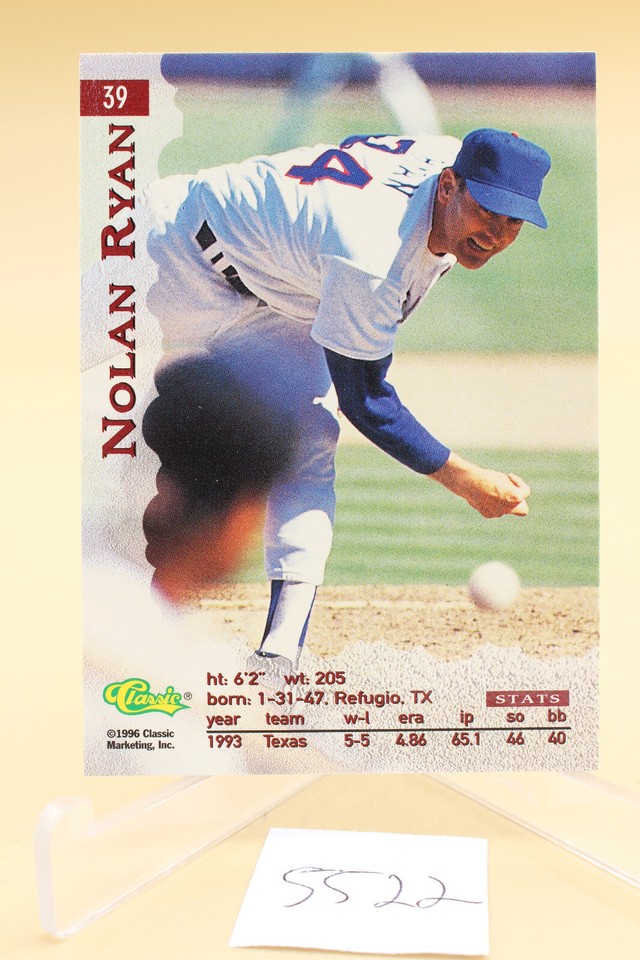 1996 Classic Assets #39 Nolan Ryan HOF Texas Rangers NM+ | eBay