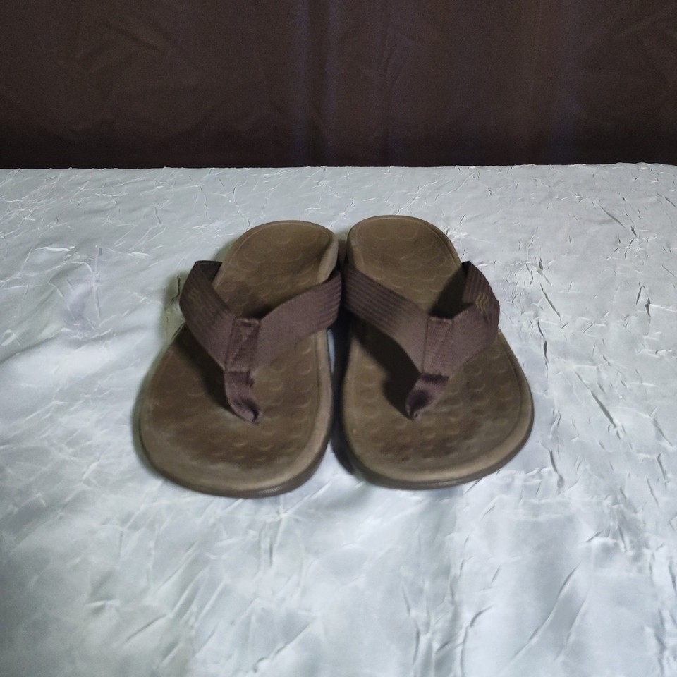 Vionic Wave Sandals Mens Size 8 Chocolate Brown Flip Flops Orthotic ...