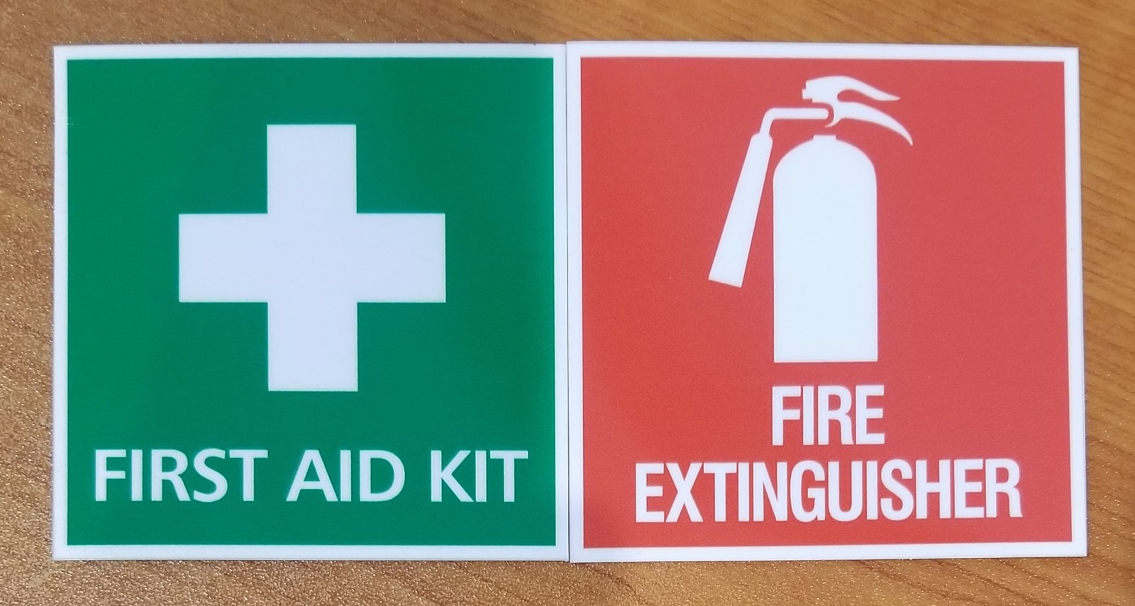 First Aid Kit + Fire Extinguisher - Sticker Set 100 x 100mm Self ...