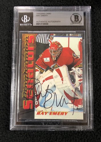 Ray Emery Signed 2003/04 Binghamton Senators Team Issued Card Beckett ...