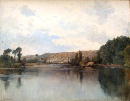 EMILE FOUBERT (1848-1911), Oil on Board, River Landscape , French ...