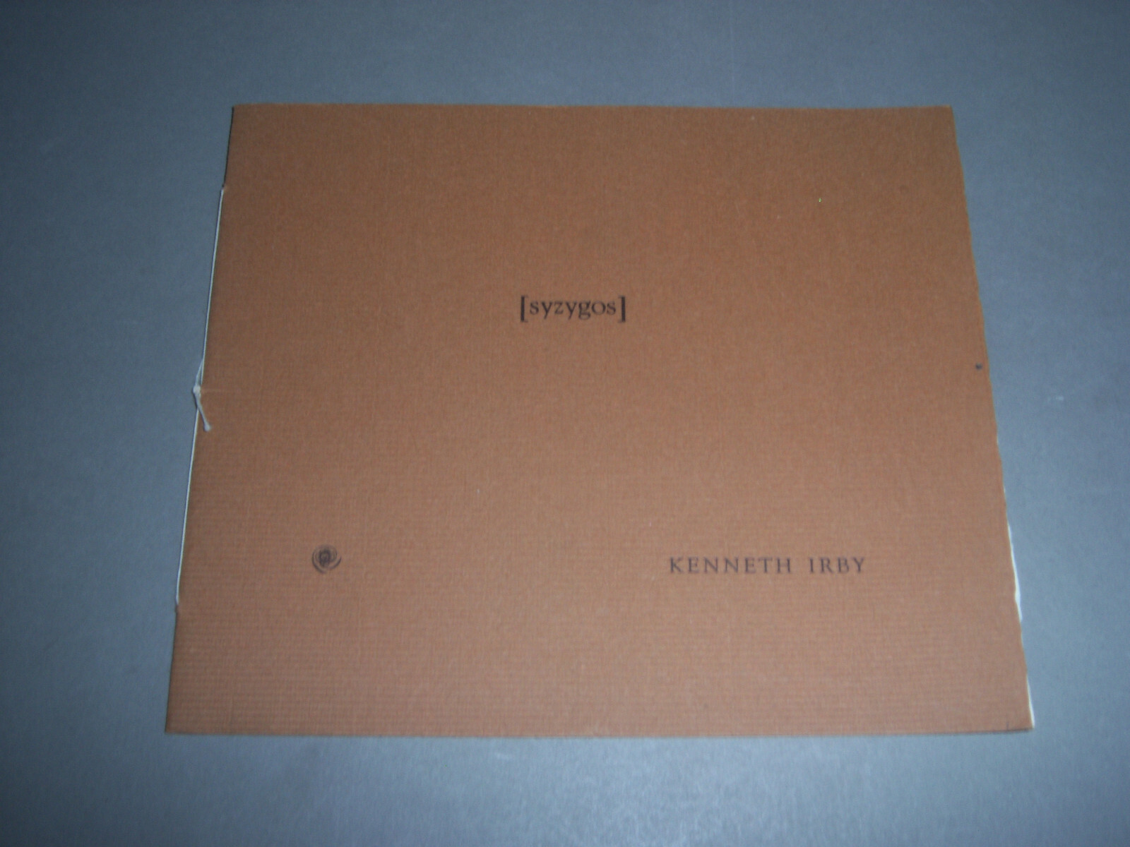 Kenneth Irby [syzygos] 1990 Arcturus Edition #116 of 182 Pamphlet VG | eBay